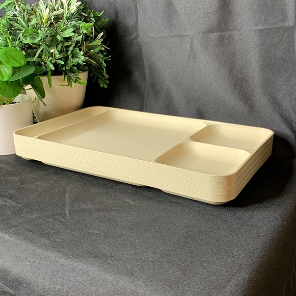 Tupperware | Dining | Set Of 4 Vintage Tupperware Almond Beige Stacking ...